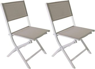 Mobili Rebecca Mobili Rebecca - Klappst&uuml;hle Rebecca Mobili Murici 84x48x57 Aluminium Polyester Dunkelgrau Beige Modern set 2 St&uuml;ck Montiert