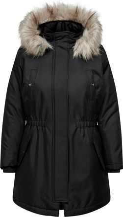 Only Carmakoma Womens Carirena Parka Coat OTW Anorak, Black, M-46/48, Schwarz, 46-48 Gro&szlig;e Gr&ouml;&szlig;en