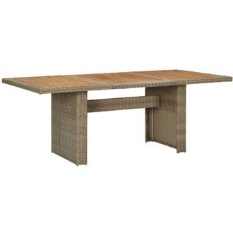vidaXL Vidaxl - Table &agrave; manger de jardin Marron 200x100x74 cm R&eacute;sine tress&eacute;e