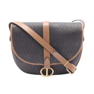 Dior Pre-owned Sac bandouli&egrave;re en toile enduite PVC motif nid dabeille en cuir - Femme - Pre-owned - Brun - Taille: ONE Size