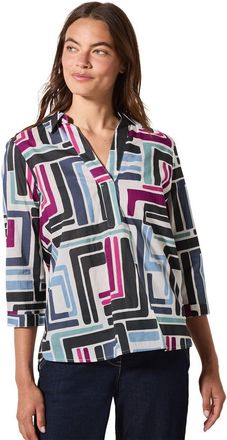 Cecil TOS Multicolor Light Cotton Blouse Light Alabaster White XXL