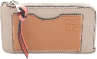 Loewe Pre-owned &Eacute;tui &agrave; cartes Anagram en cuir - Femme - Pre-owned - Beige - Taille: ONE Size