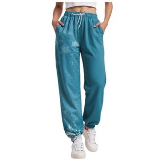 Generic Pantalon de jogging athlétique taille haute pour femme, pantalon dentraînement sur le thème de Noël, pantalon dentraînement avec poches et cordon de s