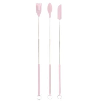 Generic 3x Silikonspatel-Set - Make-up-Spatel | Spatel | Teleskop-Kosmetikschaber | Einziehbarer Silikonschaber | Multifunktionale kleine &Ouml;lpinsel | N&uuml;tzliche