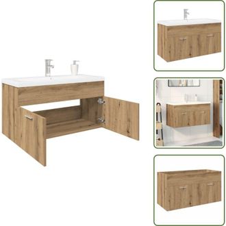 vidaXL Waschbeckenunterschrank mit Einbaubecken Artisan-Eiche - Waschbeckenschrank Mit Einbaubecken - Waschbeckenschr&auml;nke Mit Einbaubecken - Bad Waschtisch