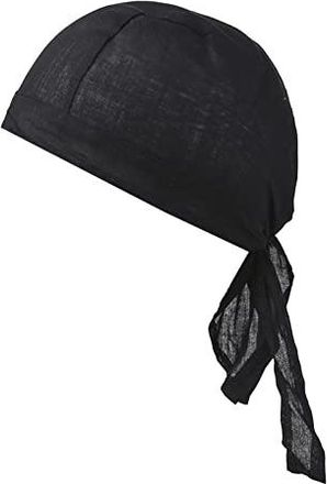Generic Chapeaux de chimioth&eacute;rapie pliables faits &agrave; la main en coton imprim&eacute; pour femmes, Noir, Taille unique