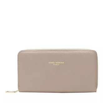 Isabel Bernard Portemonnaie - Honor&eacute; L&eacute;a Taupe Calfskin Leather Zipper Wallet - Gr. unisize - in Beige - f&uuml;r Damen