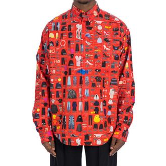 Balenciaga Mens Multicolor Cotton Pattern Shirt