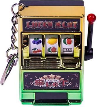Generic Porte-cl&eacute;s Machine &agrave; Sous, Mini Porte-cl&eacute;s de Casino, Pendentif Porte-cl&eacute;s Porte-Bonheur pour Cadeau de F&ecirc;te de Las Vegas &agrave; No&euml;l