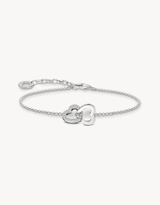 Thomas Sabo Bracelet en argent sterling 925 avec coeurs entrem&ecirc;l&eacute;s-Argent&eacute;