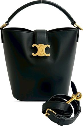 Celine Black Small Smooth Calfskin Louise Bucket Bag