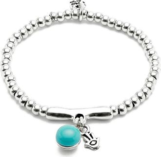 Uno De 50 | Kugelarmband | mit Hand der Fatima und türkisem Muranoglas | versilbert mit Sterlingsilber | handgefertigter Schmuck | Hergestellt in Spanien, Media