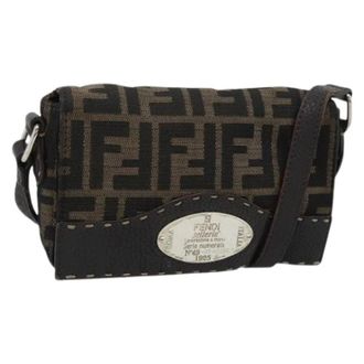 Fendi Pre-owned Vintage Zucca Canvas Schultertasche - - Pre-owned - Damen - Braun - ONE SIZE