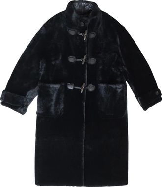 Just things we like Femme, Vestes, Noir, Taille: 40 FR Saki Manteau en peau dagneau retourn&eacute;e