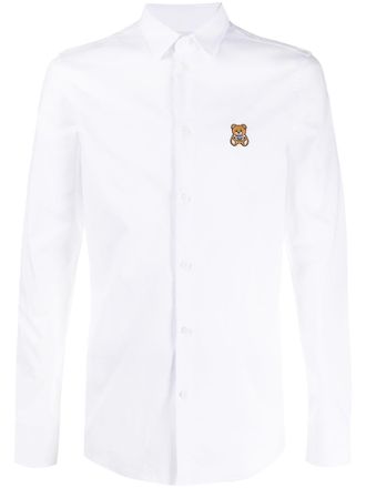 Moschino chemise &agrave; patch Teddy Bear - Blanc