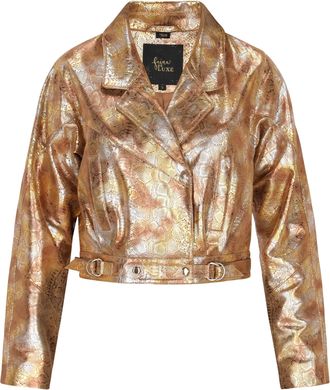 Faina Jacke Frauen mehrfarbige beige Schlange