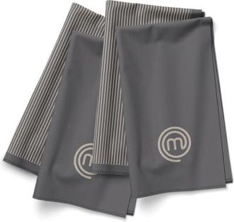 Masterchef Geschirrtücher 4er Set, Geschirrhandtücher 100% Baumwolle, Grau Küchenhandtücher, FastDry Towel Set, Saugfähig, mit Aufhängeschlaufen