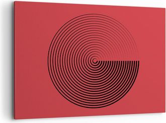 Arttor Bilder auf Leinwand 100x70cm Leinwandbild Minimalismus Rad Linien Groß Wanddeko Bild Schlafzimmer Küche Deko Wandbilder Dekoration Wohnzimmer Wall Dec