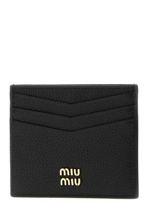 Miu Miu Leather Card Holder Card Case - Black