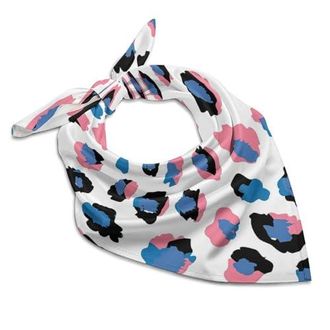 Generic Écharpe carrée en soie imprimée girafe colorée légère pour cheveux motif léopard animal foulard respirant cadeau pour homme et femme, multicolore, 60x