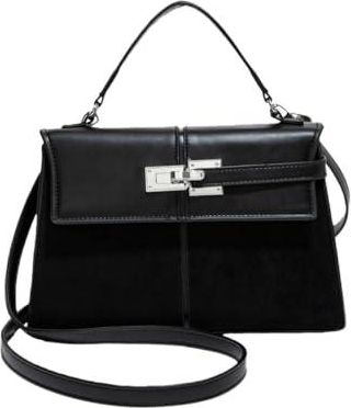 Generic Sac &agrave; main pour femme, design tendance, polyvalent, l&eacute;ger, luxueux, sac &agrave; bandouli&egrave;re &agrave; une &eacute;paule, Noir, 1
