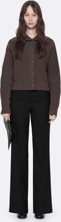 AllSaints Caron Strickjacke in Maulwurfsbraun