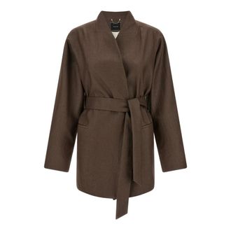 Kiton Blazer aus Leinenmischung mit Schalkragen - - Blouses & Shirts - Damen - Braun - XS