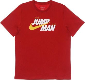 Nike Jordan Grafik T-Shirt mit Rundhalsausschnitt und Logos - - Sport - Herren - Rot - L