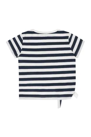 Versace Striped Cotton with Logo Print Polo Shirt - White