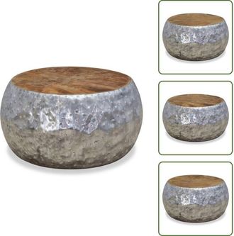 vidaXL The Living Store Couchtisch Aluminium Teak 60x60x30 cm - Aluminium Couchtisch