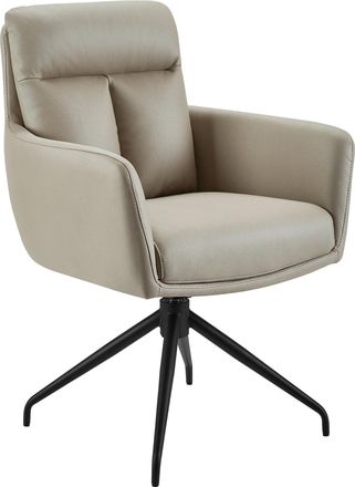 Novel Armlehnstuhl, Schwarz, Taupe, Metall, Textil, Drehkreuz, 62x89.5x65 cm, Sitzfl&auml;che 360&deg; drehbar, Esszimmer, St&uuml;hle, Esszimmerst&uuml;hle, Armlehnenst&uuml;hle