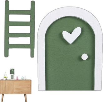 Generic Garten-Wandkunst f&uuml;r Wohnzimmer-Dekor, Feent&uuml;r f&uuml;r den Au&szlig;enbereich, wunderliches, s&uuml;&szlig;es Haus-Ornament mit Leiter f&uuml;r Hinterhof-Landschaft, Kinderzimm