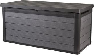 Keter Coffre de rangement Cortina, coffre en r&eacute;sine r&eacute;sistant aux intemp&eacute;ries, Gris - 570L - 151.7 x 72.5 x 70 cm - Keter