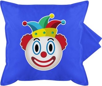 Shirtracer Kissenbezug - Karneval & Fasching - Kissen - Clown Emoticon - 50 x 50 cm - Blau - karnevalskissen fasching- clowns sofakissen kissenbez&uuml;ge fasnet carn