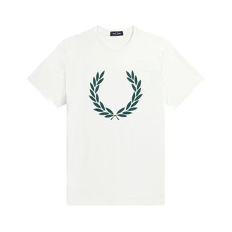 Fred Perry Laurel Wreath Print T-Shirt - - Tops - Herren - Wei&szlig; - L