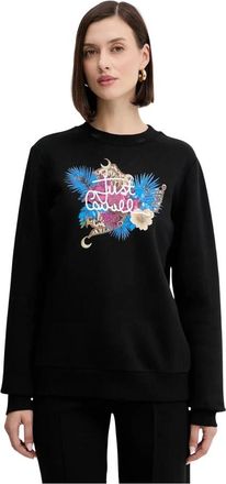 Just Cavalli Damen, Sweatshirts & Hoodies, Schwarzk, SGr&ouml;&szlig;e