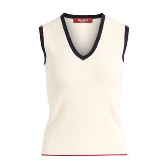 Max Mara Damen, Strickwaren, Wei&szlig;, SGr&ouml;&szlig;e