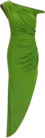 Elisabetta Franchi Femme, Robes, Vert, Taille: 40 FR Draped Asymmetric Dress