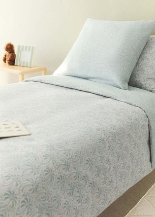 Mango Housse de couette percale de coton imprim&eacute; palmiers Lit 90 cm vert pastel - Home - Lit 90 cm - MANGO HOME