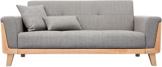 Miliboo Design-Sofa 3 Plätze Hellgrau Holzbeine FJORD