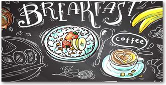 Tulup Leinwandbild - Wandkunst - Drucke auf Leinwand - Leinwanddruck -100x50 cm - Spr&uuml;che - Mehrfarbig - Fr&uuml;hst&uuml;ck