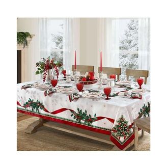 Elrene Home Fashions Villeroy & Boch Toys Delight Nappe en Tissu de No&euml;l, d&eacute;coration de Table de Vacances, 152,4 x 304,8 cm, rectangulaire