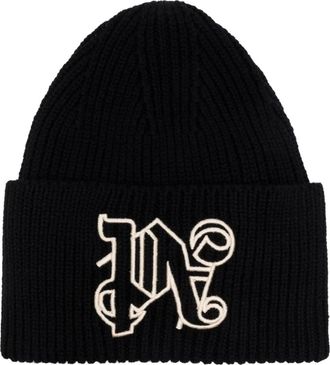Palm Angels Homme, Accessoires, Noir, Taille: ONE Size PA Monogram Beanie