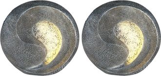 Globo Lighting Solarleuchten Steinoptik für Außen Gartenskulptur für Außen Solarlicht Außen wetterfest Tischlampe Gartendeko, grau, Akku, LED warmweiß, 2er Set