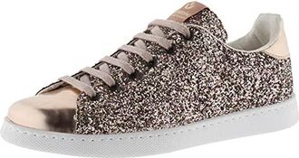 Victoria Basket Basse Tenis Paillettes & Détails Métallisés & Lacets Assortis 112558 pour Filles Rosa 27