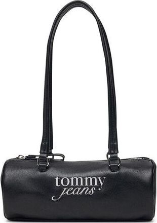 Tommy Jeans Handtasche Tjw Bold Script Shoulder Barrel AW0AW19055 Schwarz