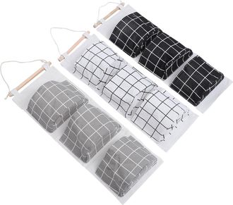 OSALADI TEHAUX 3 St&uuml;ck Teiliges Baumwoll leinen H&auml;ngeaufbewahrungstaschen Haushaltsorganizer mit F&auml;chern Praktische Wandtaschen f&uuml;r Schlafzimmer B&uuml;ro und Wohn