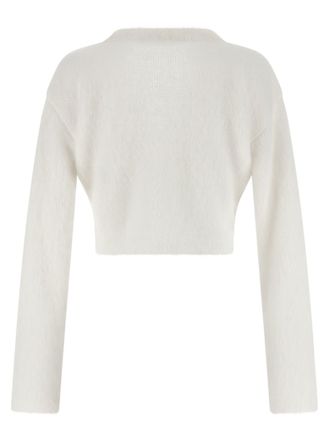 Alessandra Rich Womens White Wool Cardigan Clothing