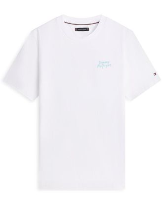 Tommy Hilfiger T-Shirt aus Baumwolle mit Palmen-Print am R&uuml;cken in