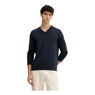 Marc O'Polo Pull &agrave; col en V et manches longues - Homme - Pulls - Bleu - Taille: S